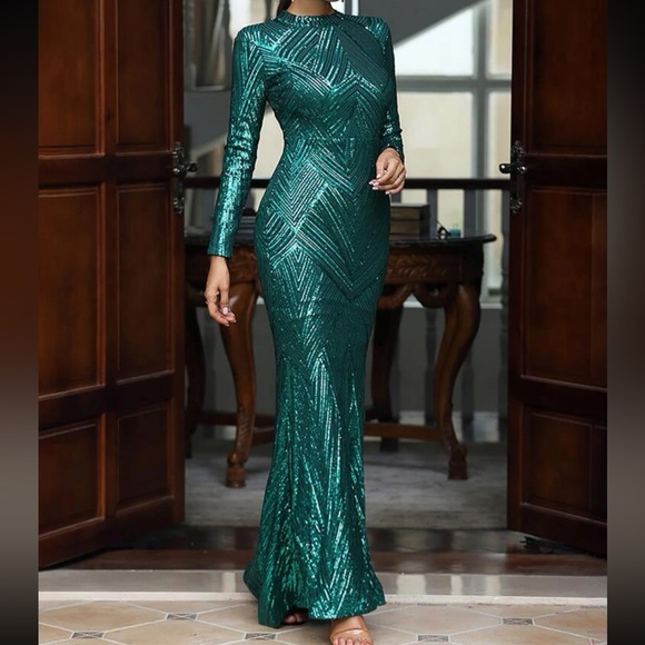Dresses | Luxe Mermaid Hem Party Wedding Sequins Dress | Poshmark